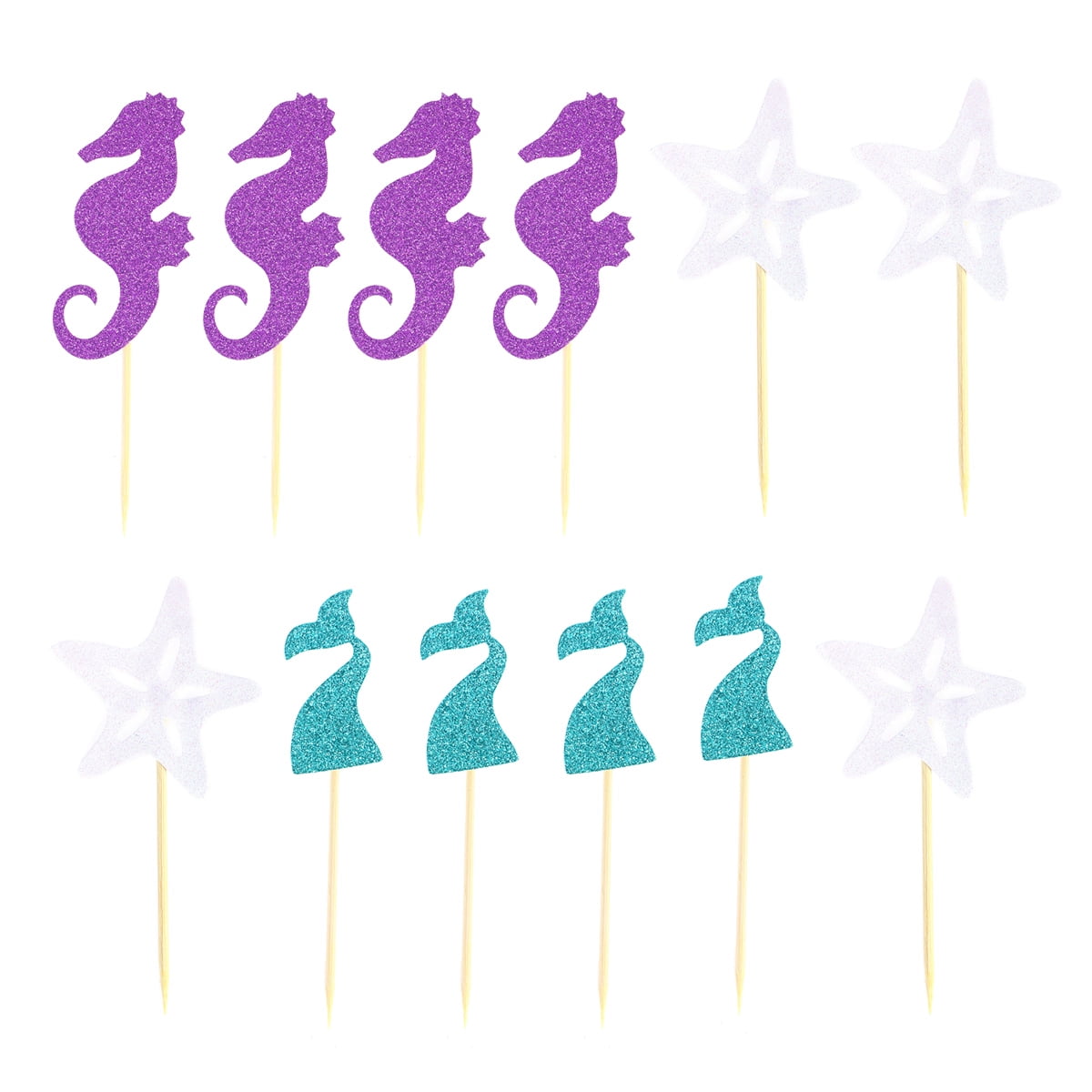 TAILTOSS 12Pcs Assorted Color Ocean Theme Cake Toppers For Beach Cake ...