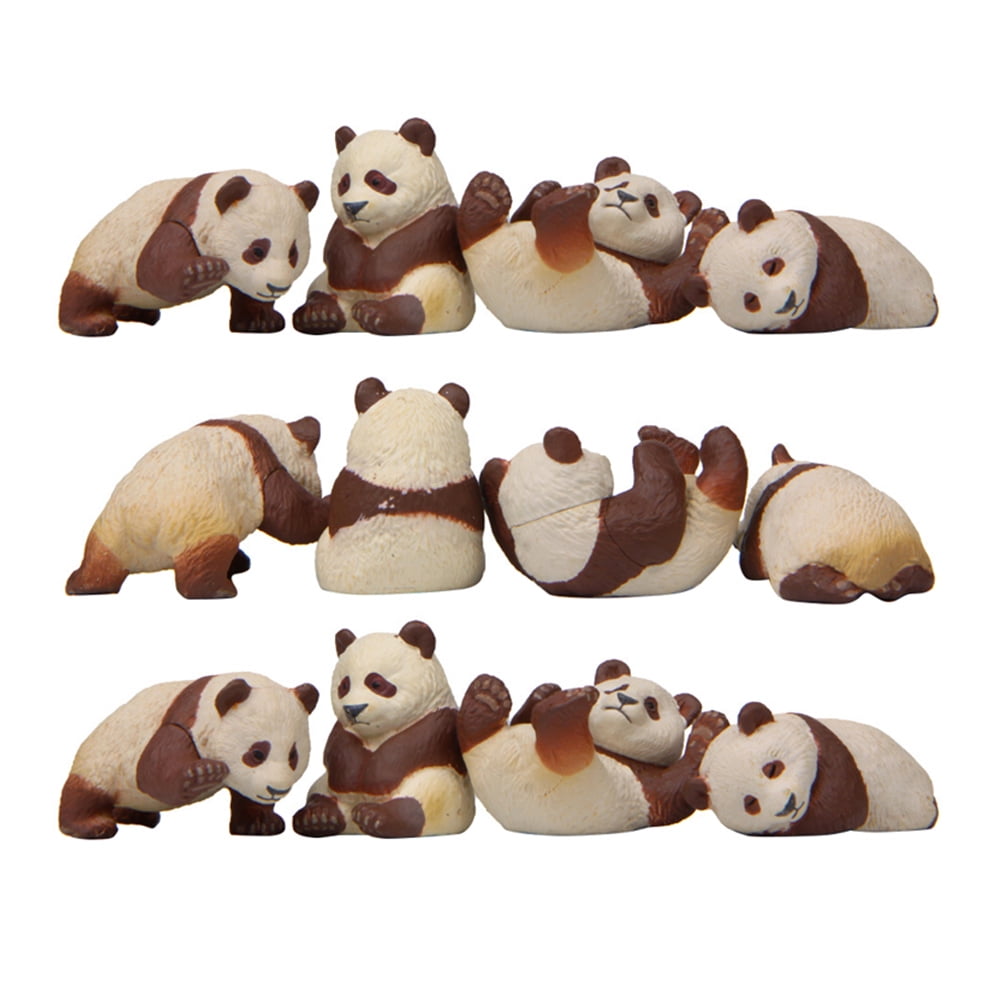 TAILTOSS 12Pcs Miniature Panda Figurines PVC Decorative Animal Models ...