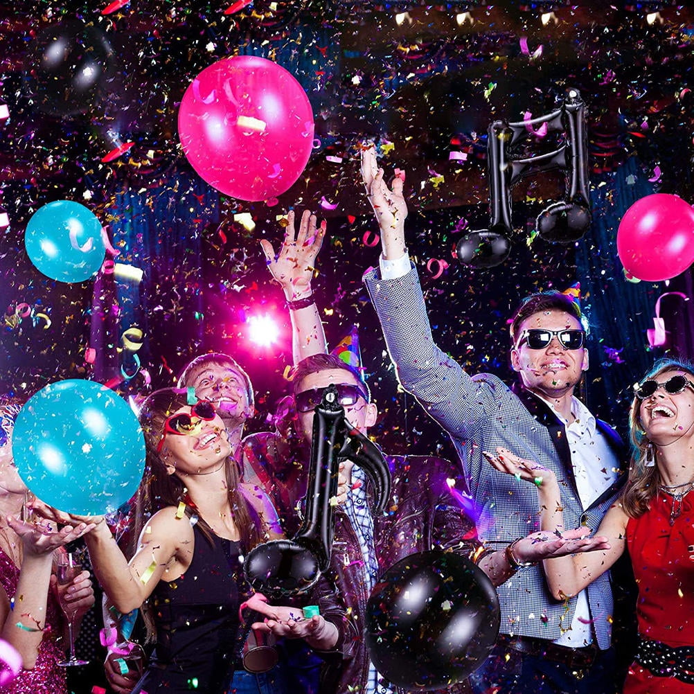 TAILTOSS 141Pcs Music Note Balloons Assorted Color Round Aluminum Film ...