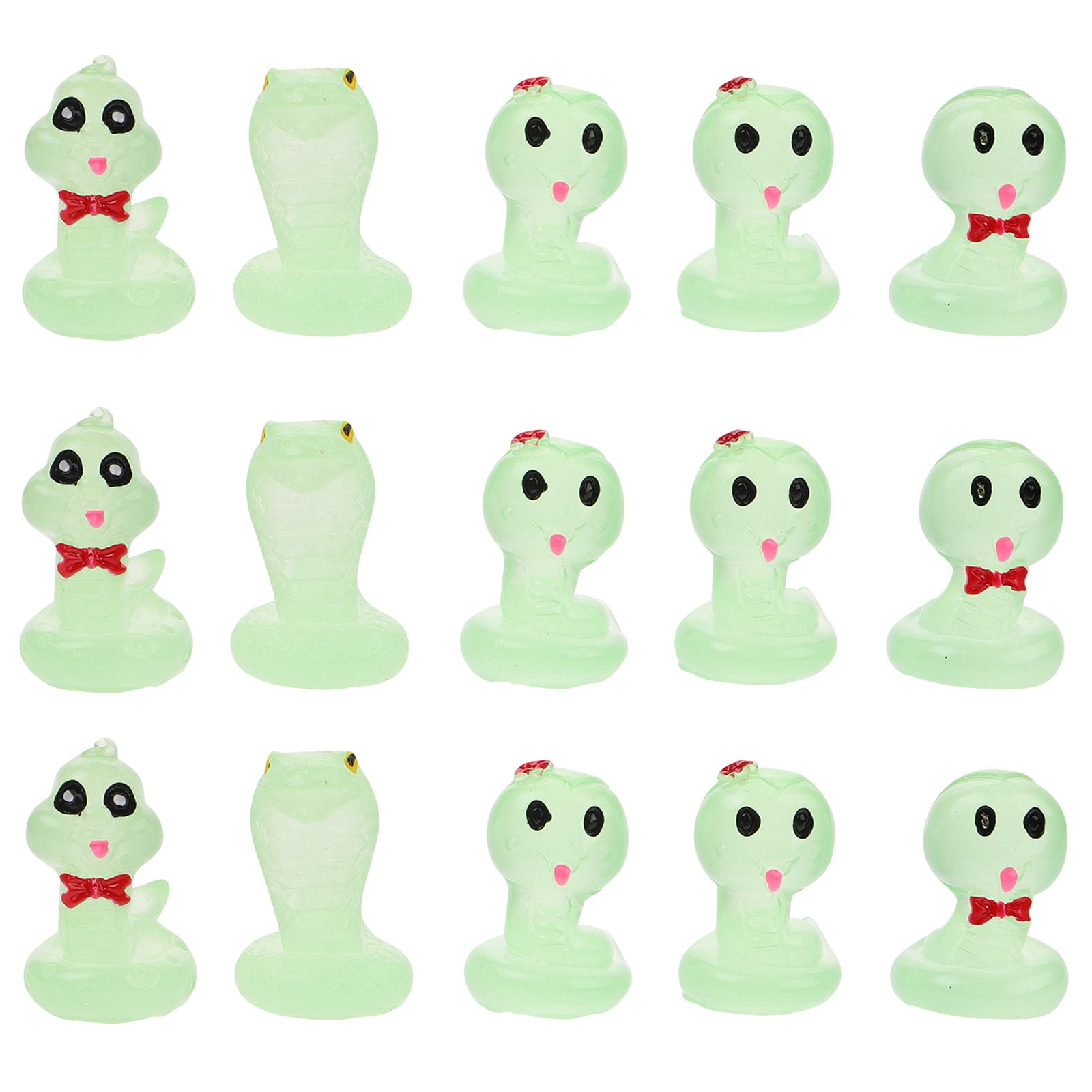 TAILTOSS 15Pcs Miniature Snake Model Light Green Resin Craft For Diy ...