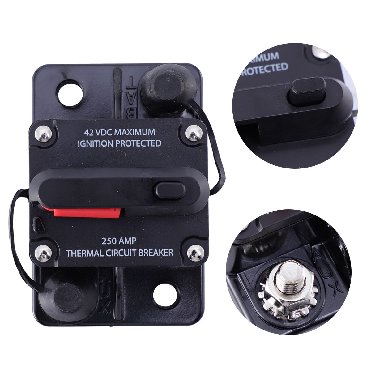 TAILTOSS 1Pack Black Plastic Truck Circuit Breaker with Auto Reset and ...