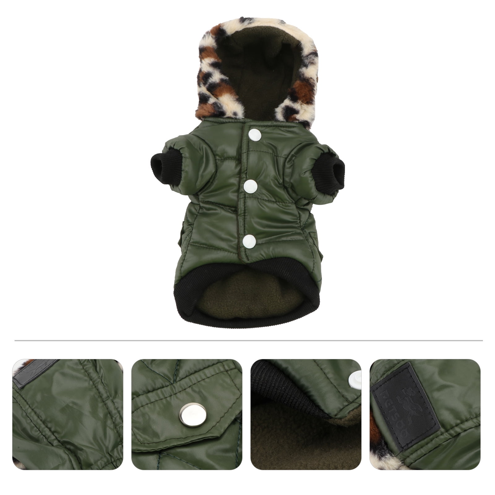 TAILTOSS 1Pack Dog Cold Weather Coats Army Green Fleece for Indoor and ...