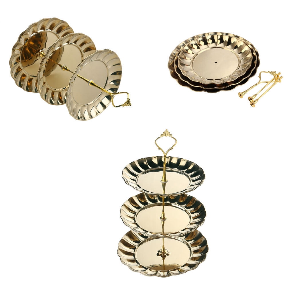 TAILTOSS 1Pack Golden Cake Stands Round Stainless Steel Multi Tiered ...