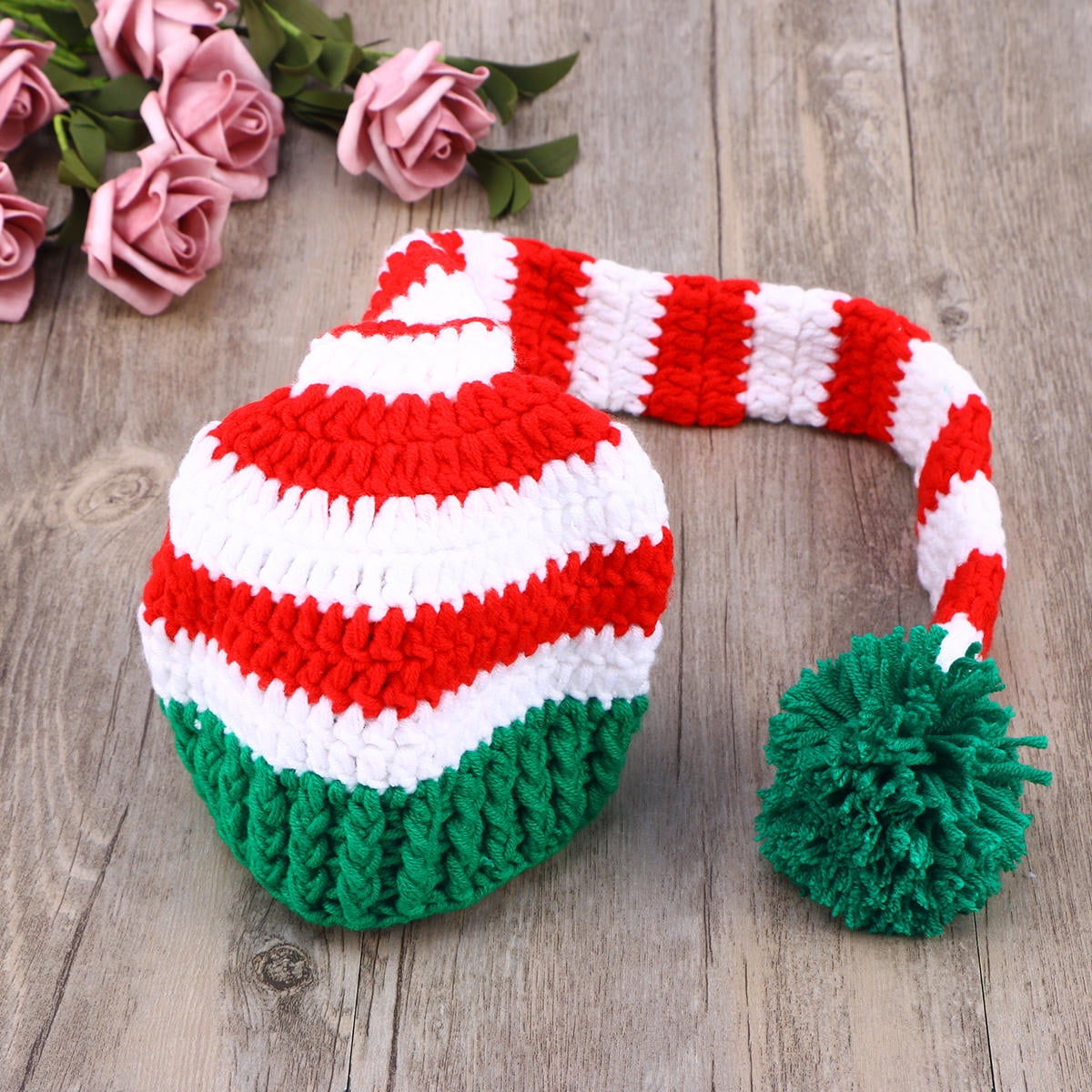 TAILTOSS 1Pack Infant Photo Shoot Props Long Tail Hat in Dark Green for ...