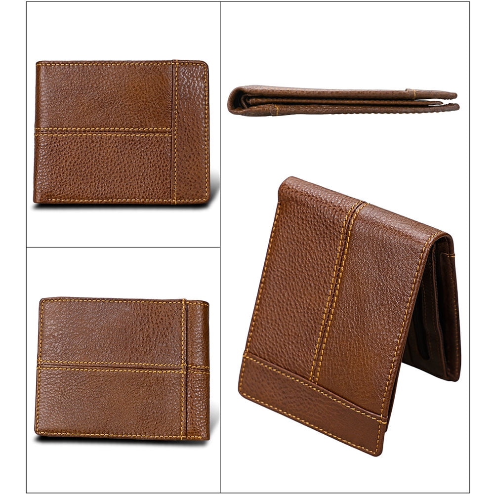 TAILTOSS 1Pack Men's Wallets Coffee Color Rectangular Shape Leather for ...