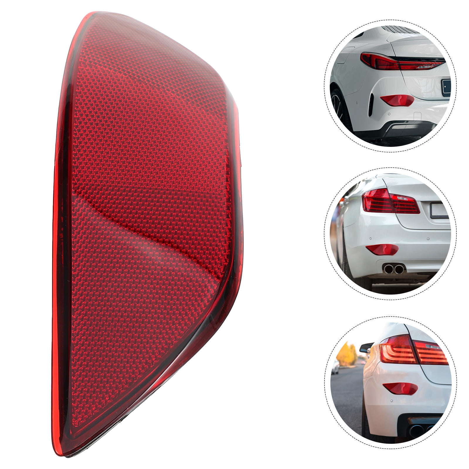 TAILTOSS 1Pack Rear Bumper Reflector Compass Abs Red Car Bumper Trim 11 ...