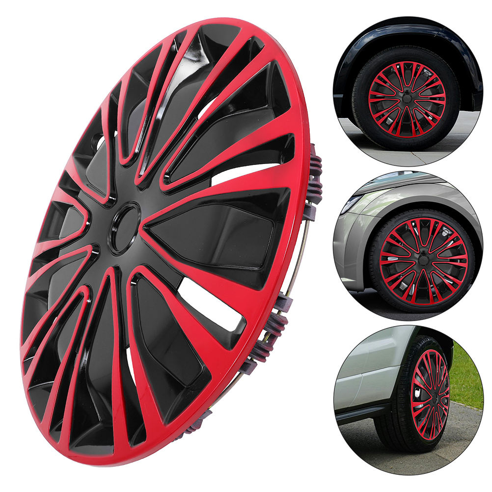 TAILTOSS 1Pack Red Black BK Automotive Hub Cover Decorative Car Wheel ...