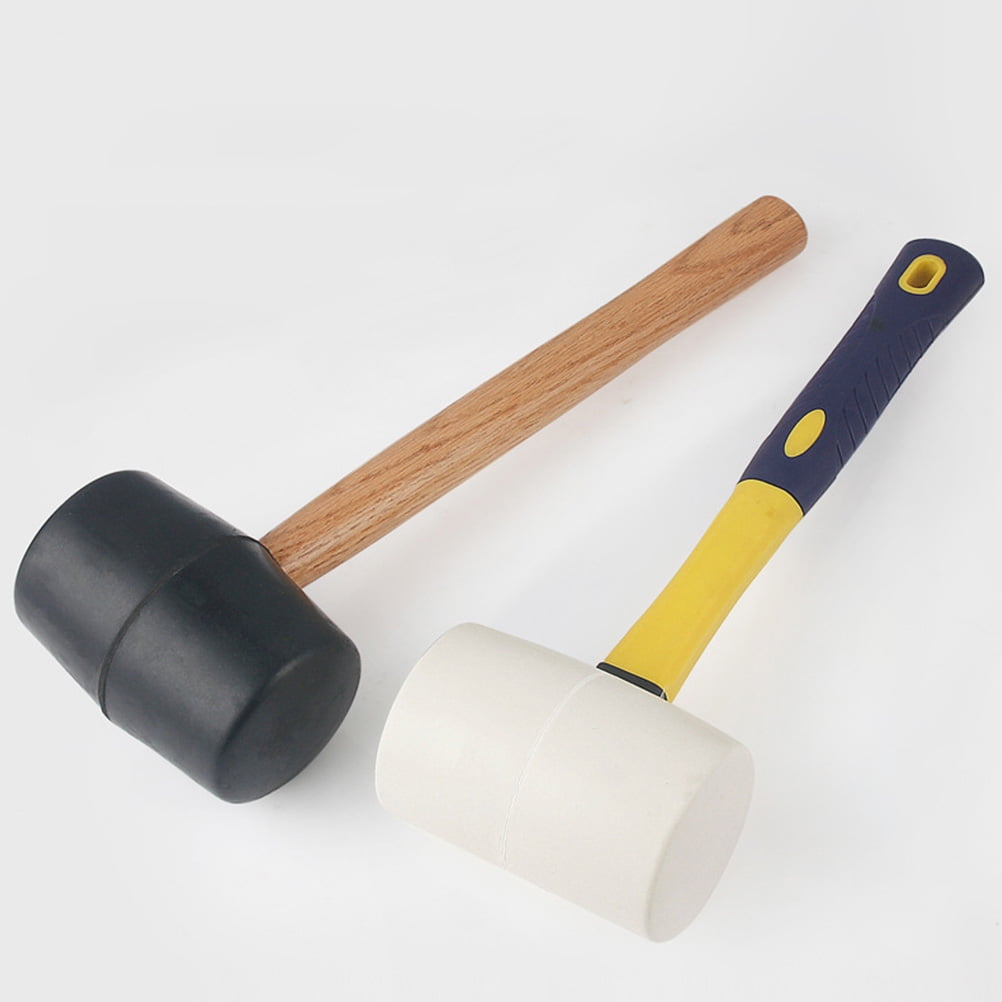 TAILTOSS 1Pack Rubber Mallet Hammer with Fiber Handle for Noise ...