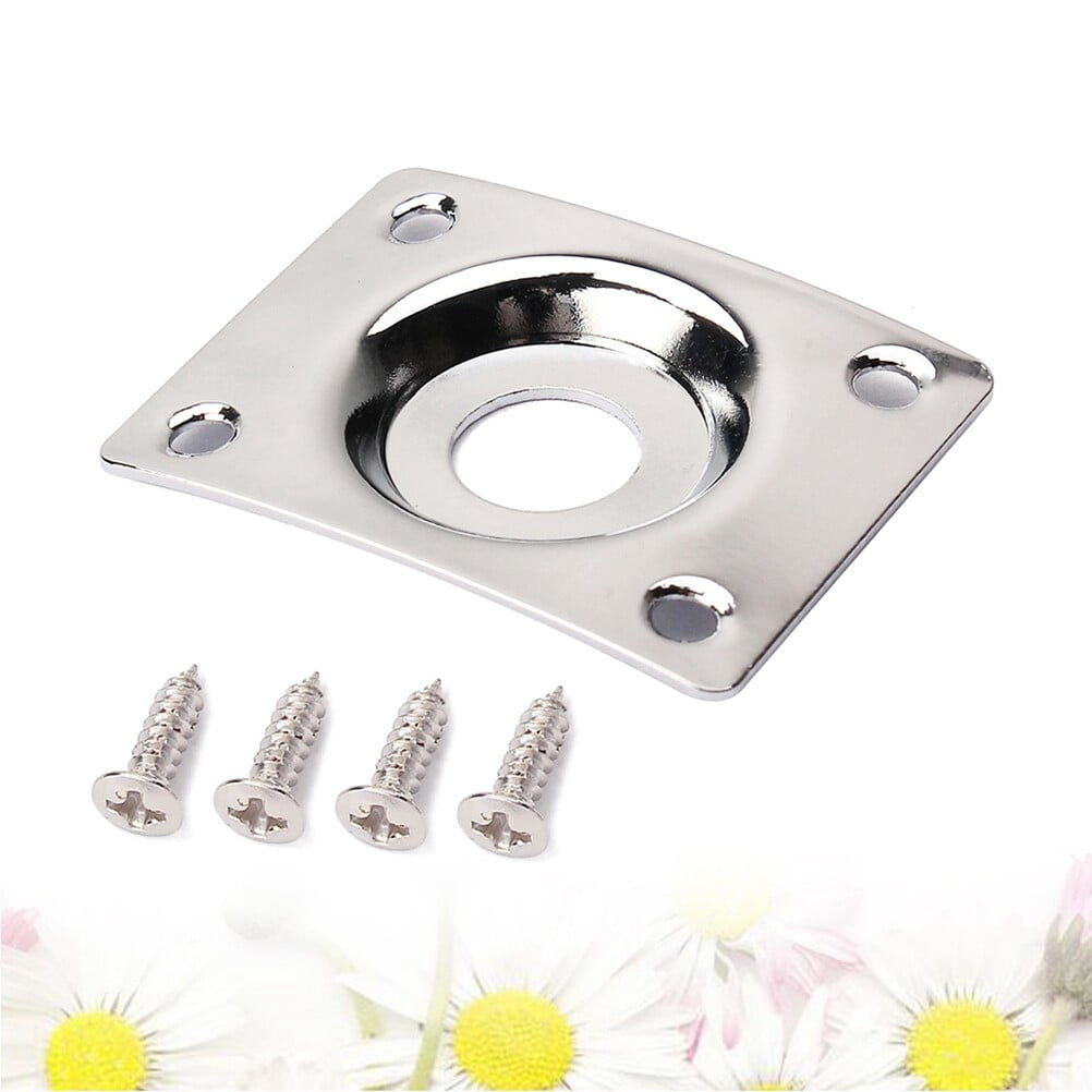TAILTOSS 1Pack Silver Iron Guitar Jack Socket Plate For Electric Guitar ...