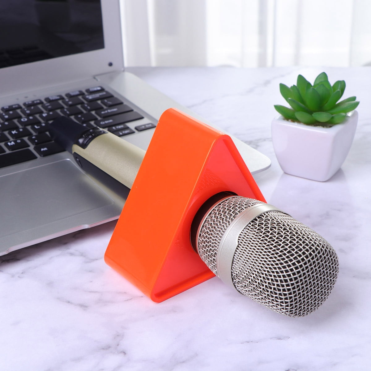 TAILTOSS Triangle Microphone Logo Orange 1Pcs 2.7x2.7x2.0in - Walmart.com