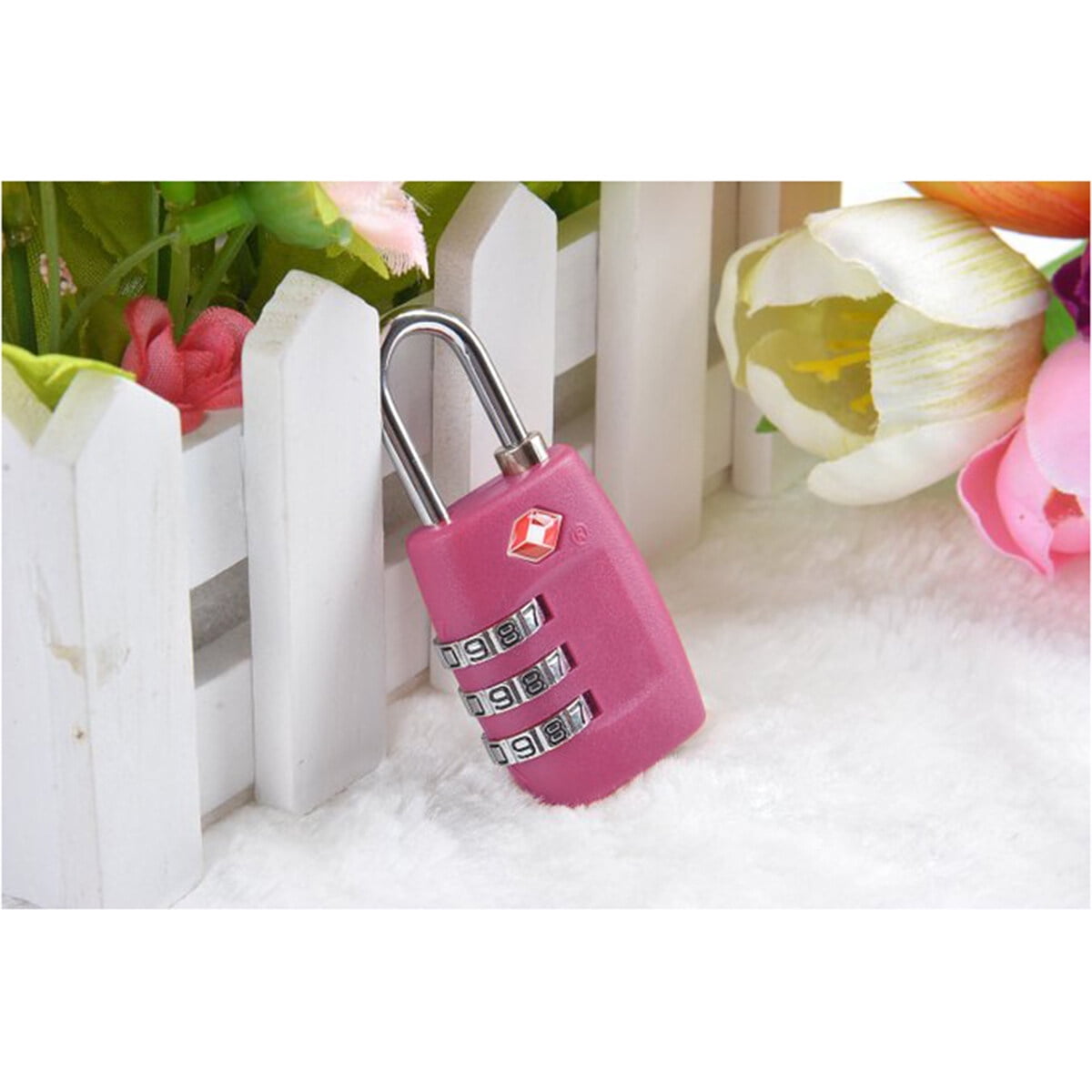 TAILTOSS 1Pack Tsa Approved Lock For Luggage Padlock Rose Red Plastic ...