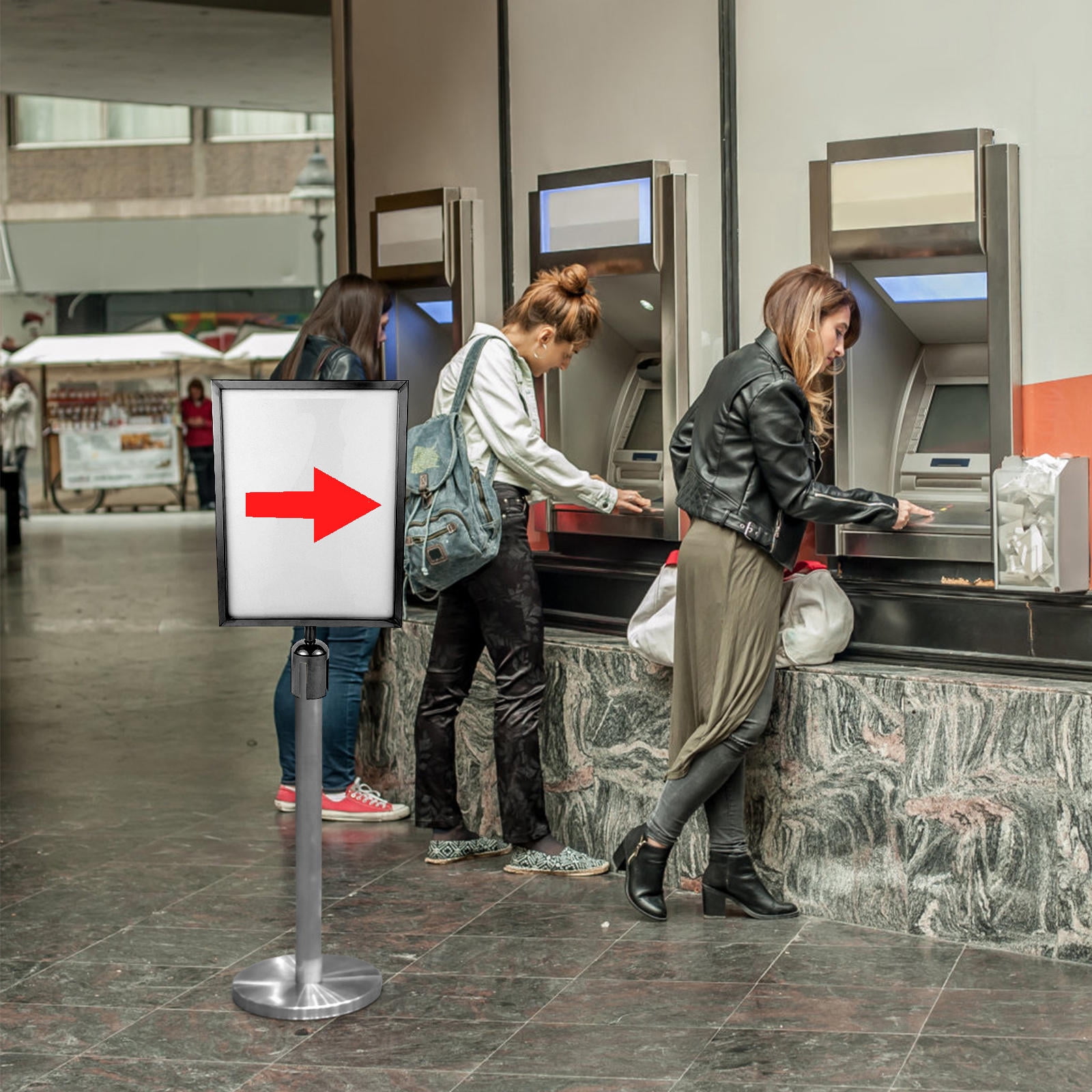 TAILTOSS 1Pack Vertical Stanchion Posts Top Sign Frame for Office Use ...