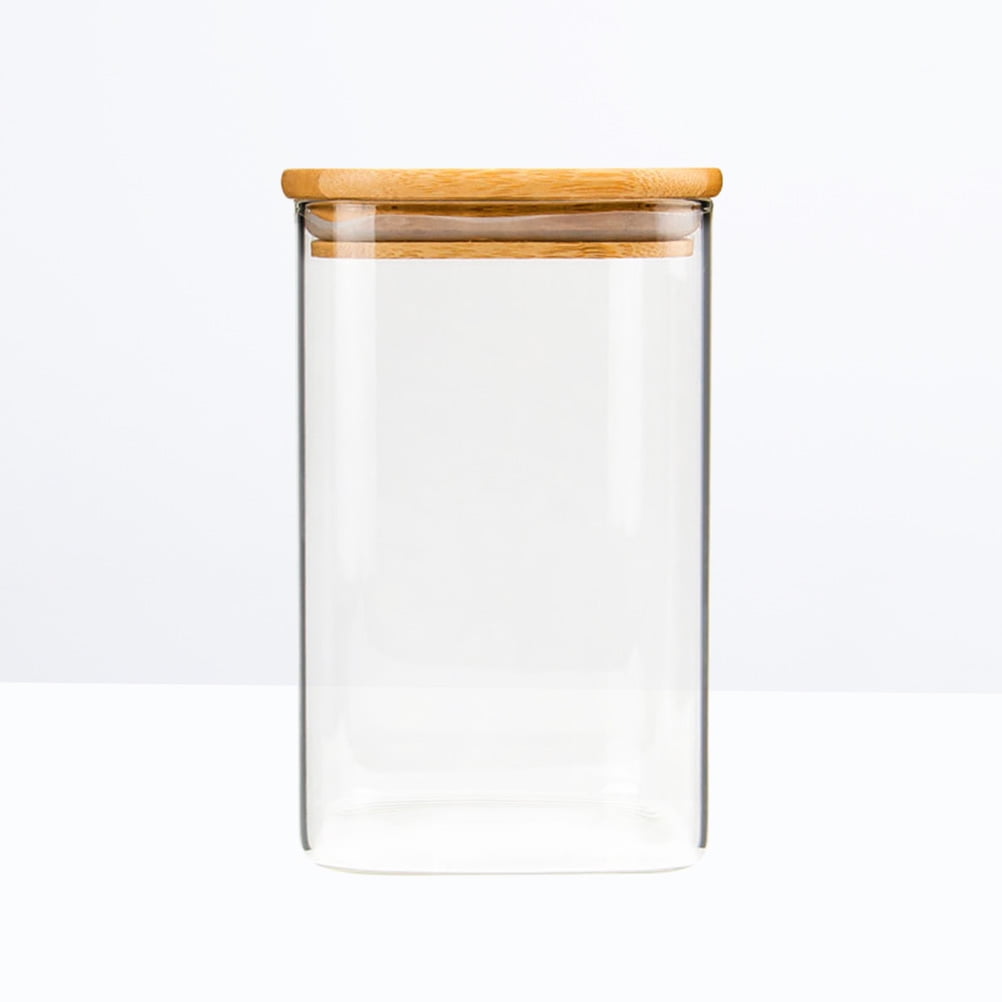 TAILTOSS 1Pcs Clear Glass Canister Square Sealed Food Storage Container ...