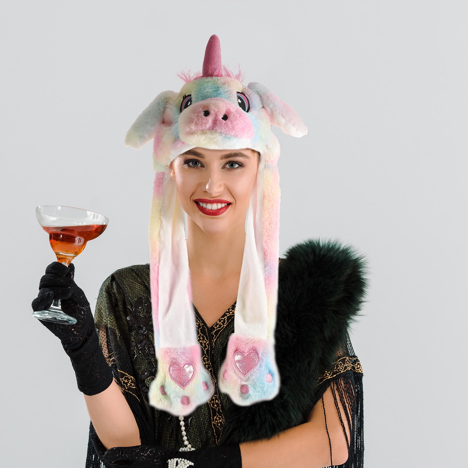 TAILTOSS 1Pcs Plush Animal Hat Multi Colored Moving Ears For Kids Party ...