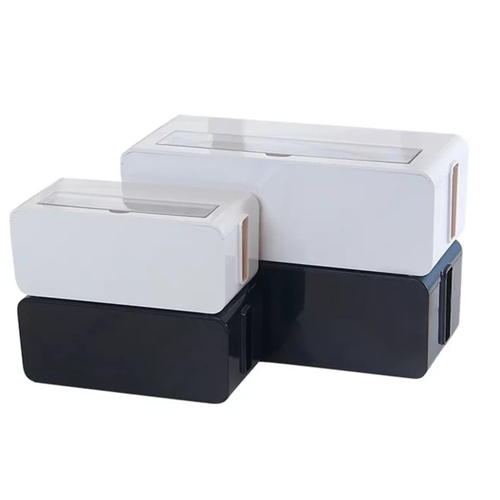 TAILTOSS 1Pcs Rectangular Black Abs Plastic Cable Storage Case For Home ...