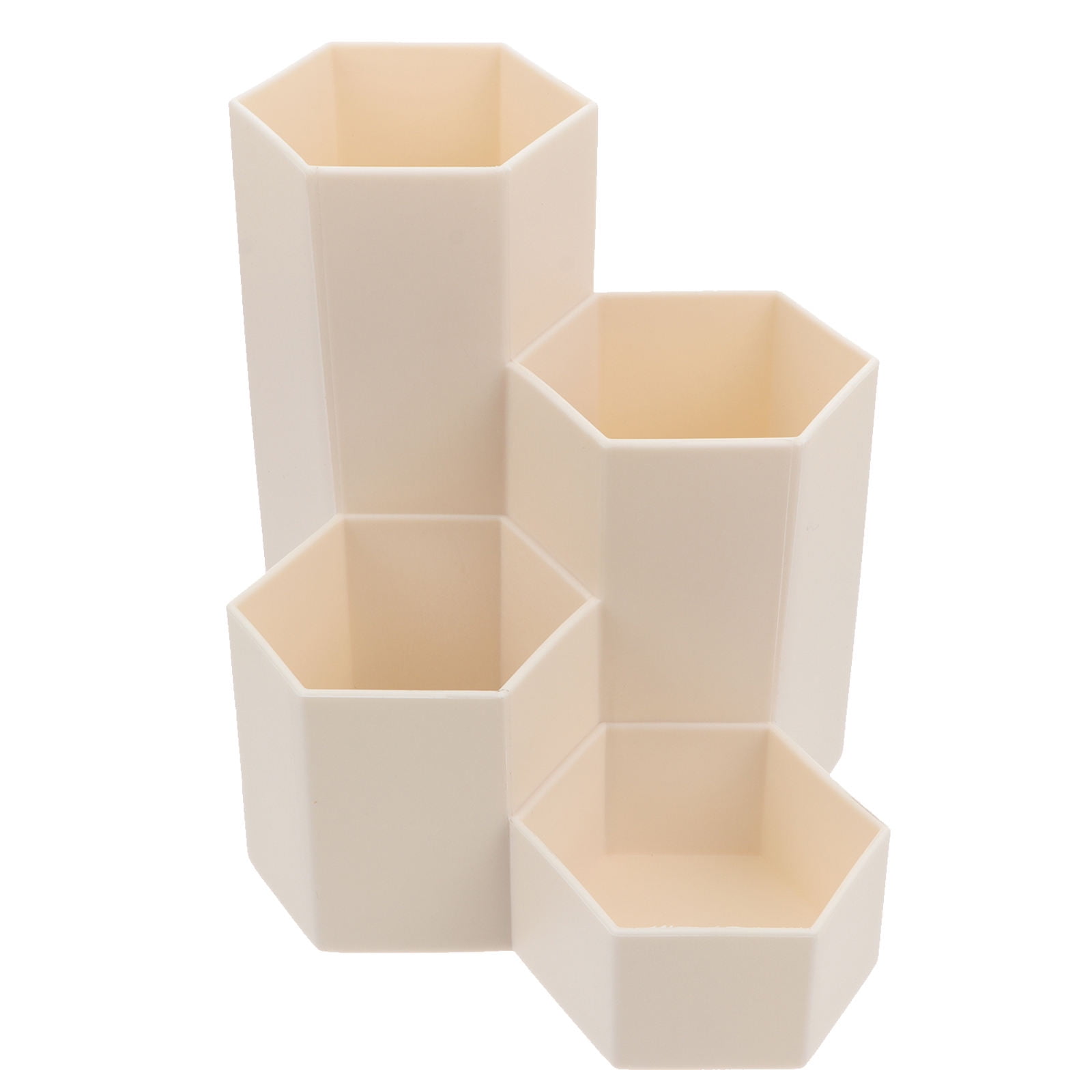 TAILTOSS 1Pcs Simple Design Beige Plastic Hexagon Desk Organizer for ...
