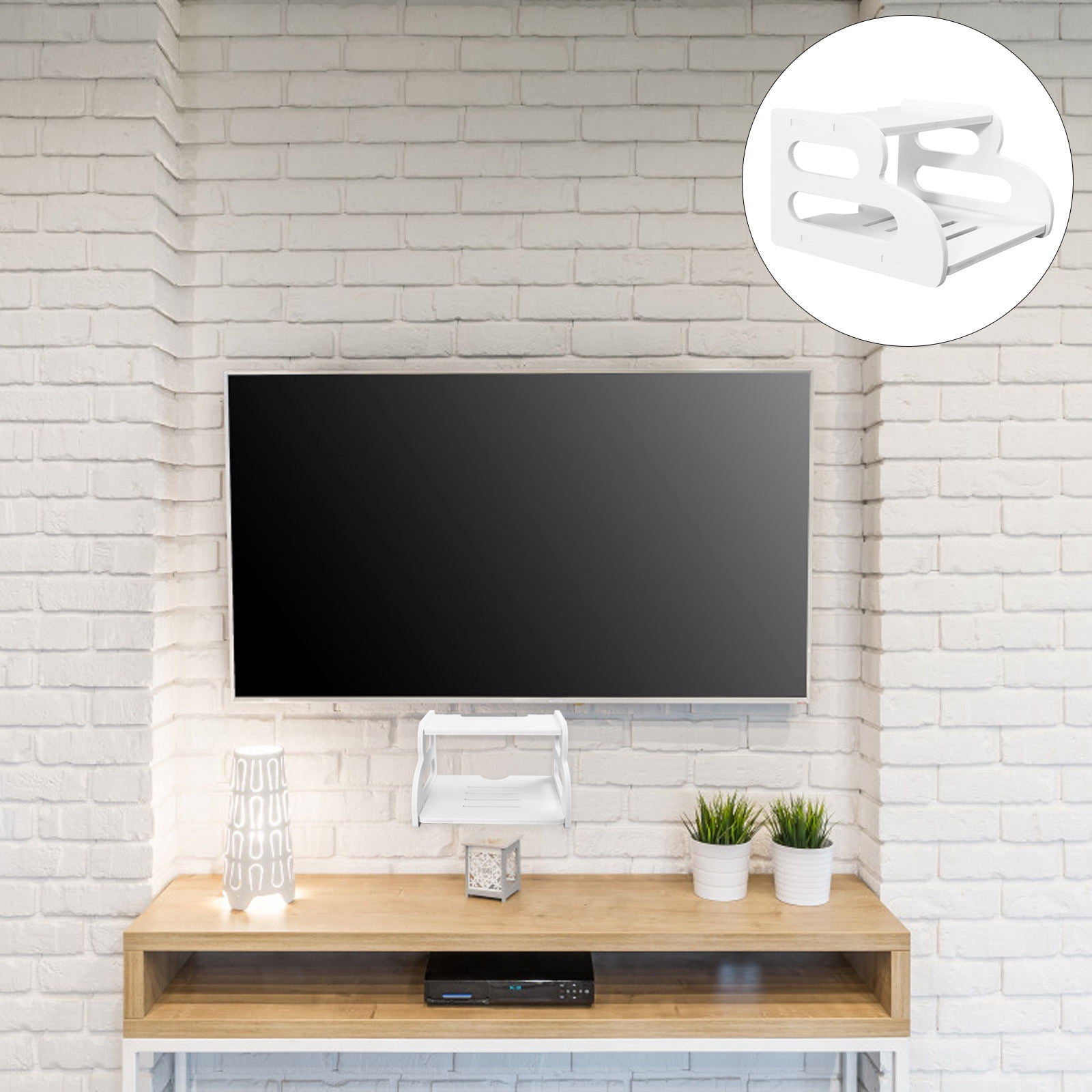 TAILTOSS 1Pcs Universal Router Shelf Wall Mounted White 8.88x8.14x5.50 ...