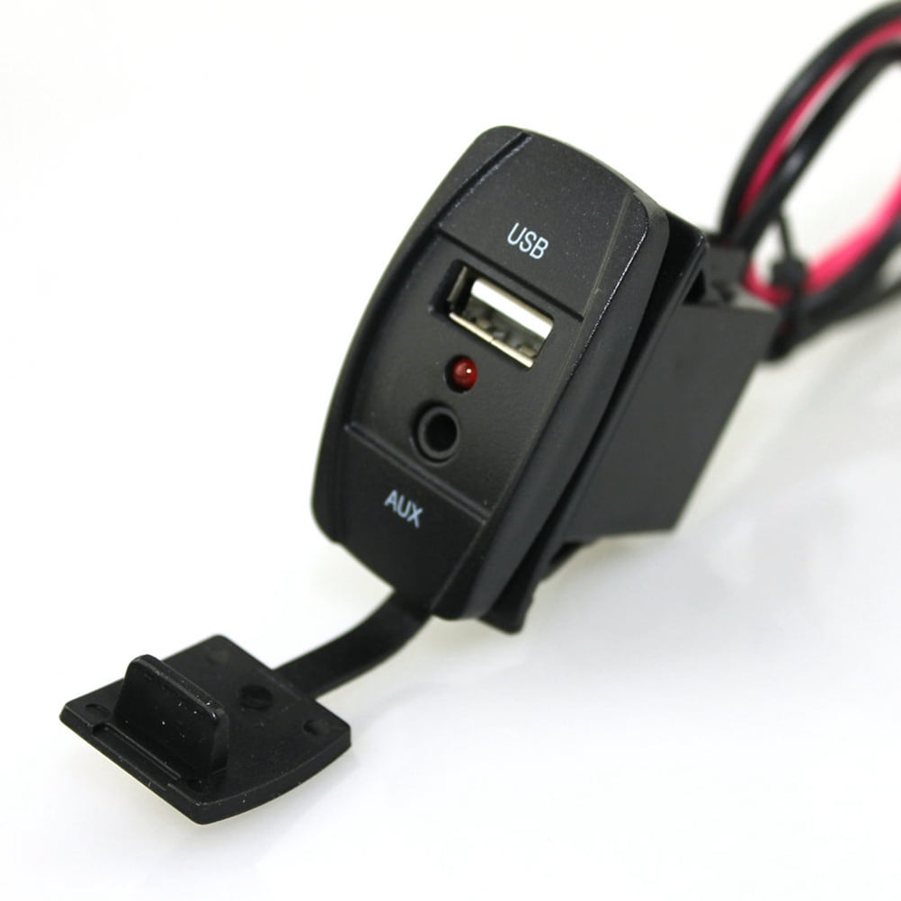TAILTOSS 1Set 12V Black Plastic ABS Car USB to Aux Audio Adapter 3.5mm ...