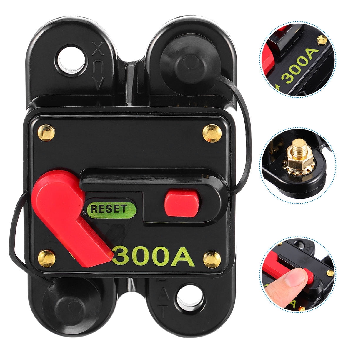TAILTOSS 1Set Black Alloy Car Audio Fuse Holder Circuit Breaker 3.3x2 ...