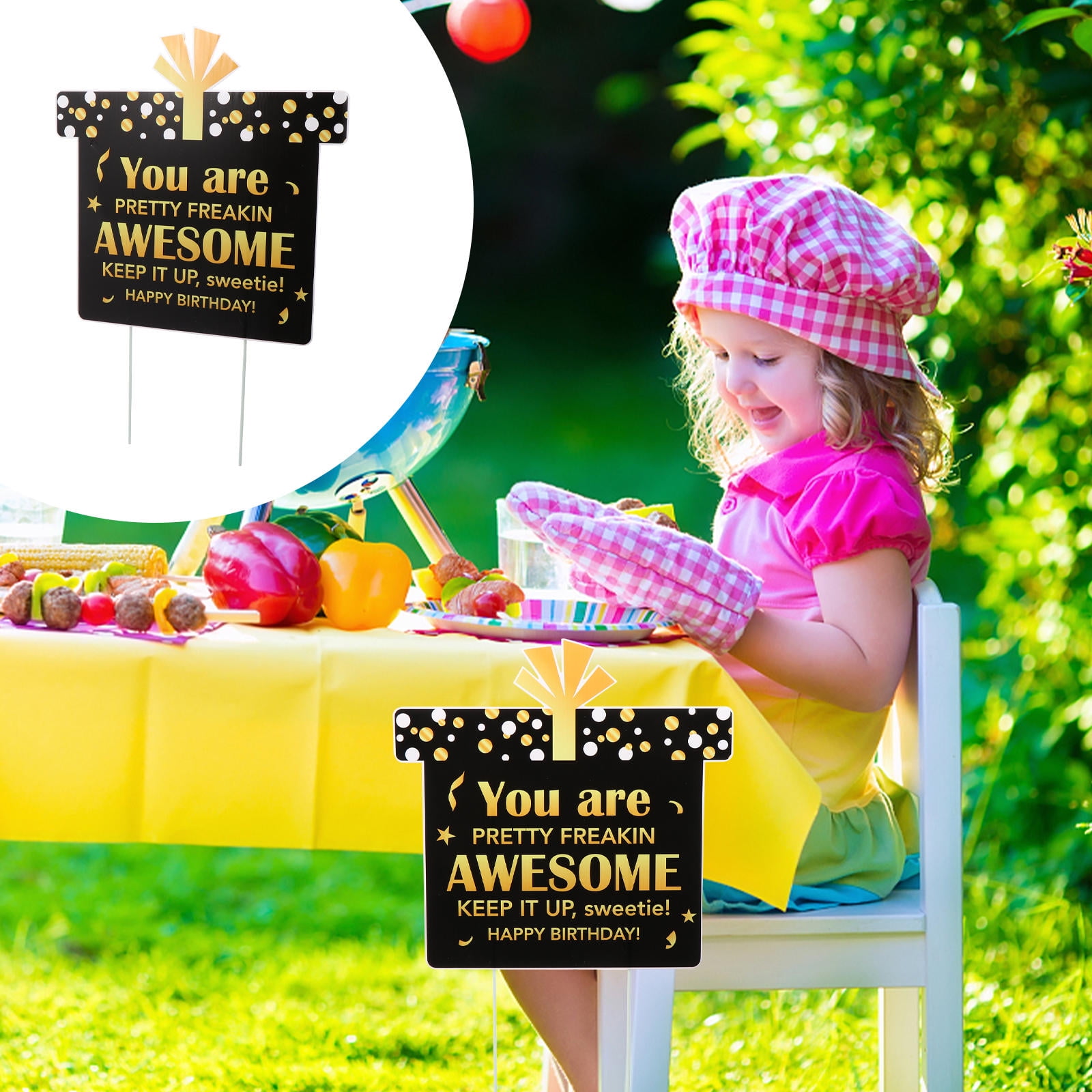 TAILTOSS 1Set Plastic Square Birthday Directional Sign for Outdoor ...