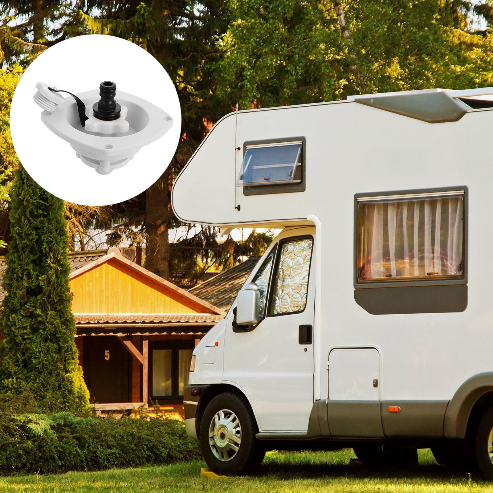 TAILTOSS 1Set Rv Fresh Water Cap White Round for Rv and Marine Vehicle ...
