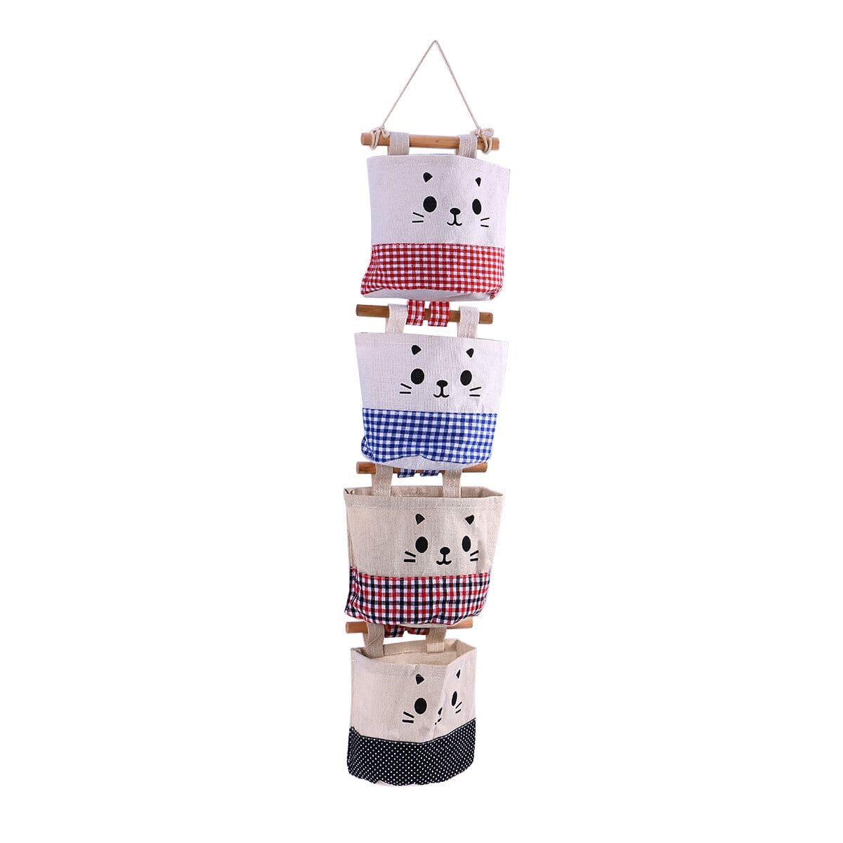 TAILTOSS 1Set Wall Storage Organizer Blue Cotton Linen Rectangular The ...