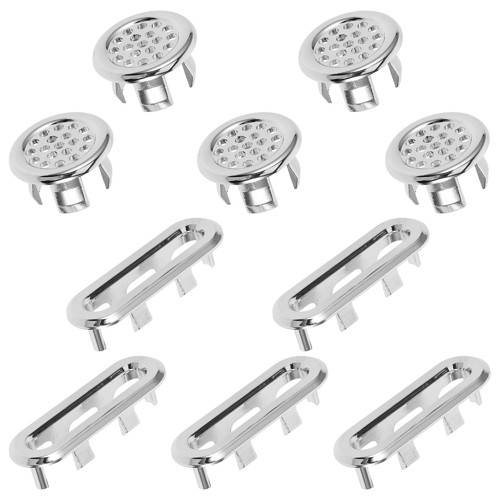 TAILTOSS 1Set Wash Basin Overflow Cover Plastic Oval Hotel Use Silver 1 ...