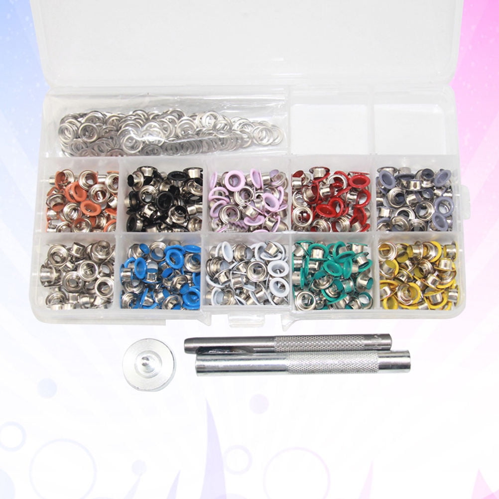 TAILTOSS 2 Tools 1 Case Multi-Color Grommets Kit Eyelet Tool Diy ...