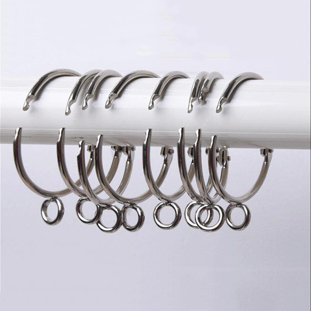 TAILTOSS 20Pcs Metal Curtain Rings Openable Drapery Ring for Smooth ...
