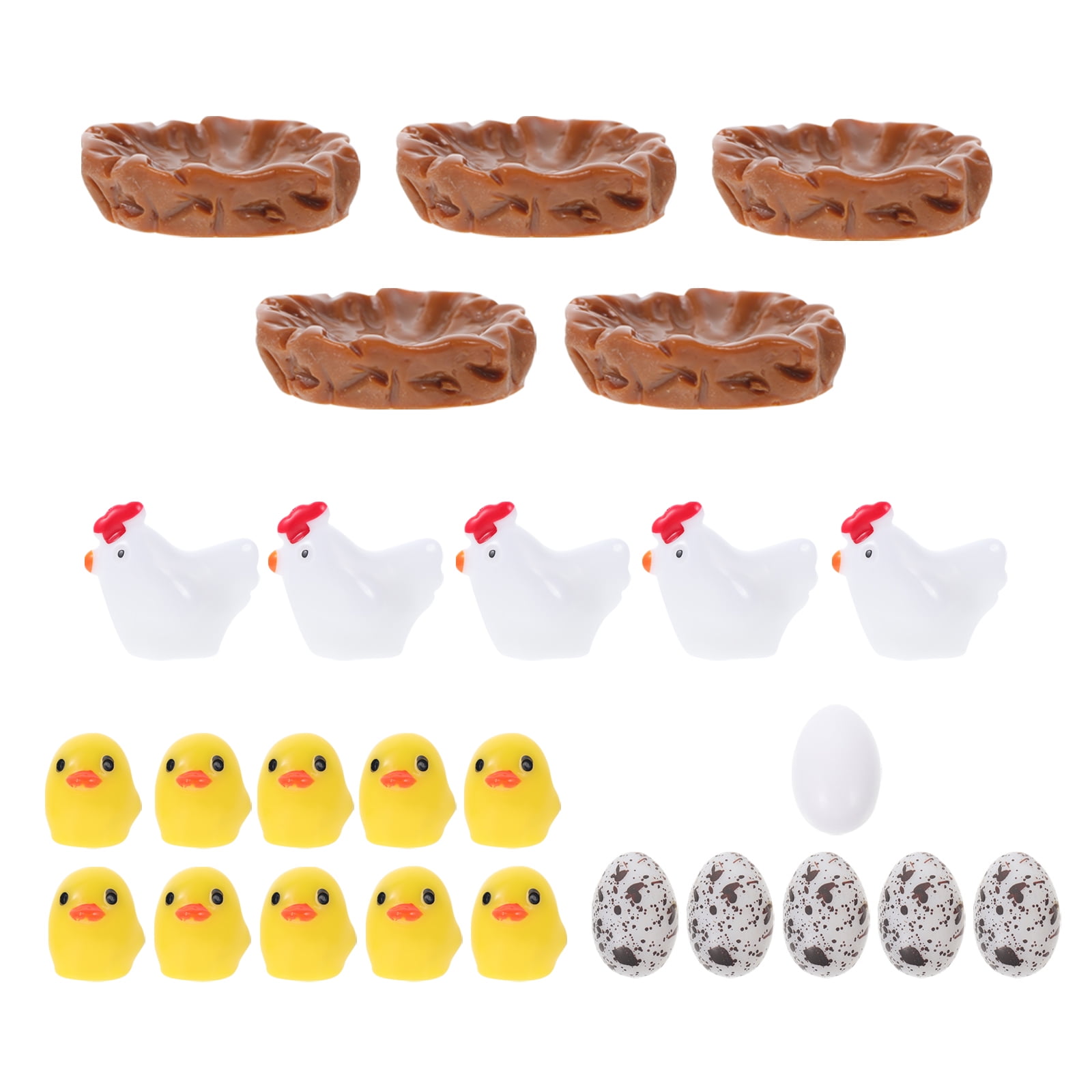 TAILTOSS 26-Pcs Resin Chicken Decor Miniature Hen Chicken Egg Statue ...