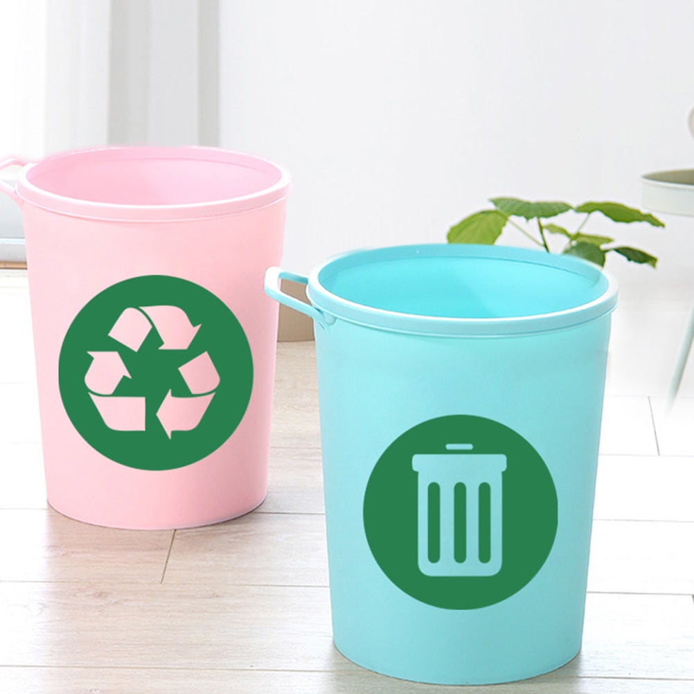 TAILTOSS 2Pcs Simple Design Recycle Stickers PVC Trash Can Recycling ...