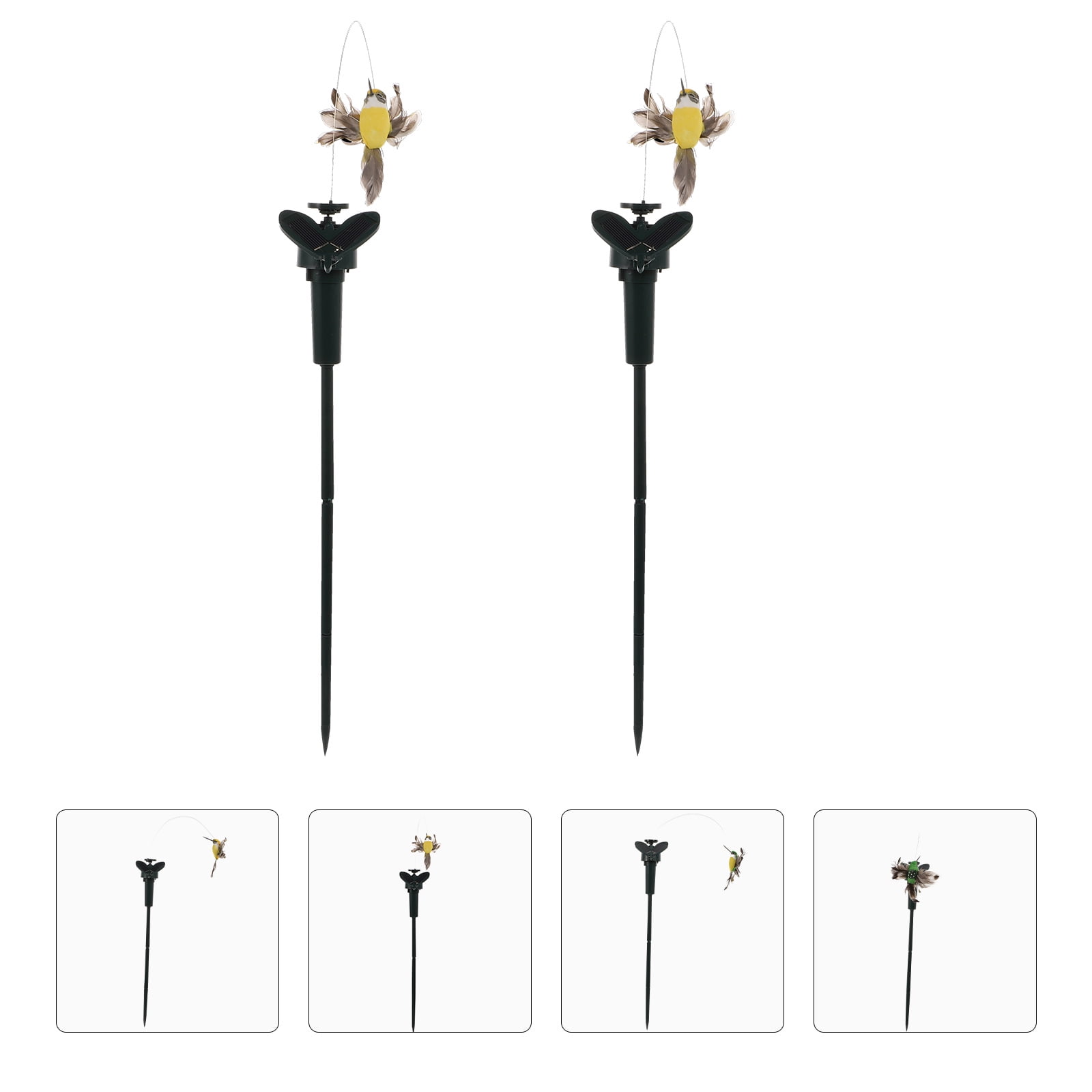 TAILTOSS 2Pcs Solar Bird Stakes with Solar Powered Technology for ...