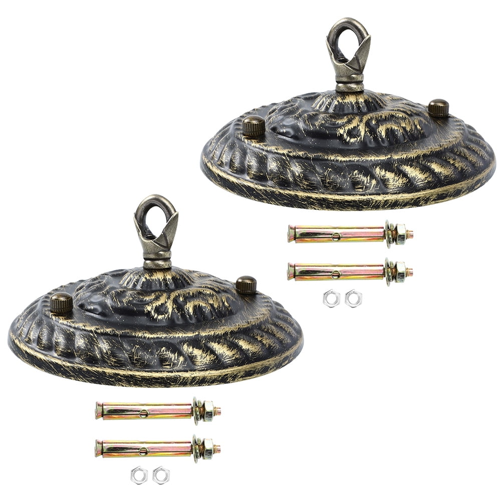 TAILTOSS 2Pcs Vintage Style Ceiling Light Canopy Kit in Dark Brown Iron ...