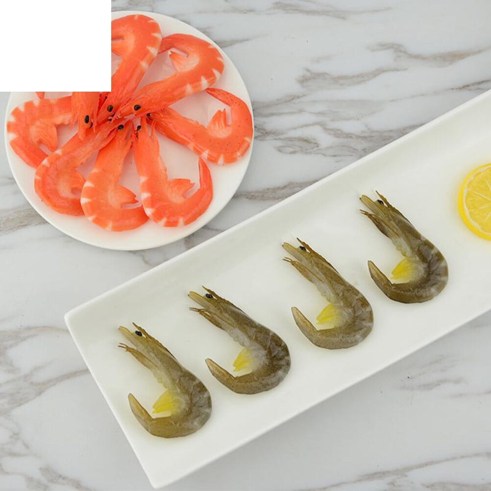 TAILTOSS 2Set Fake Shrimp Model Decorative Kitchen Photography Prop for ...