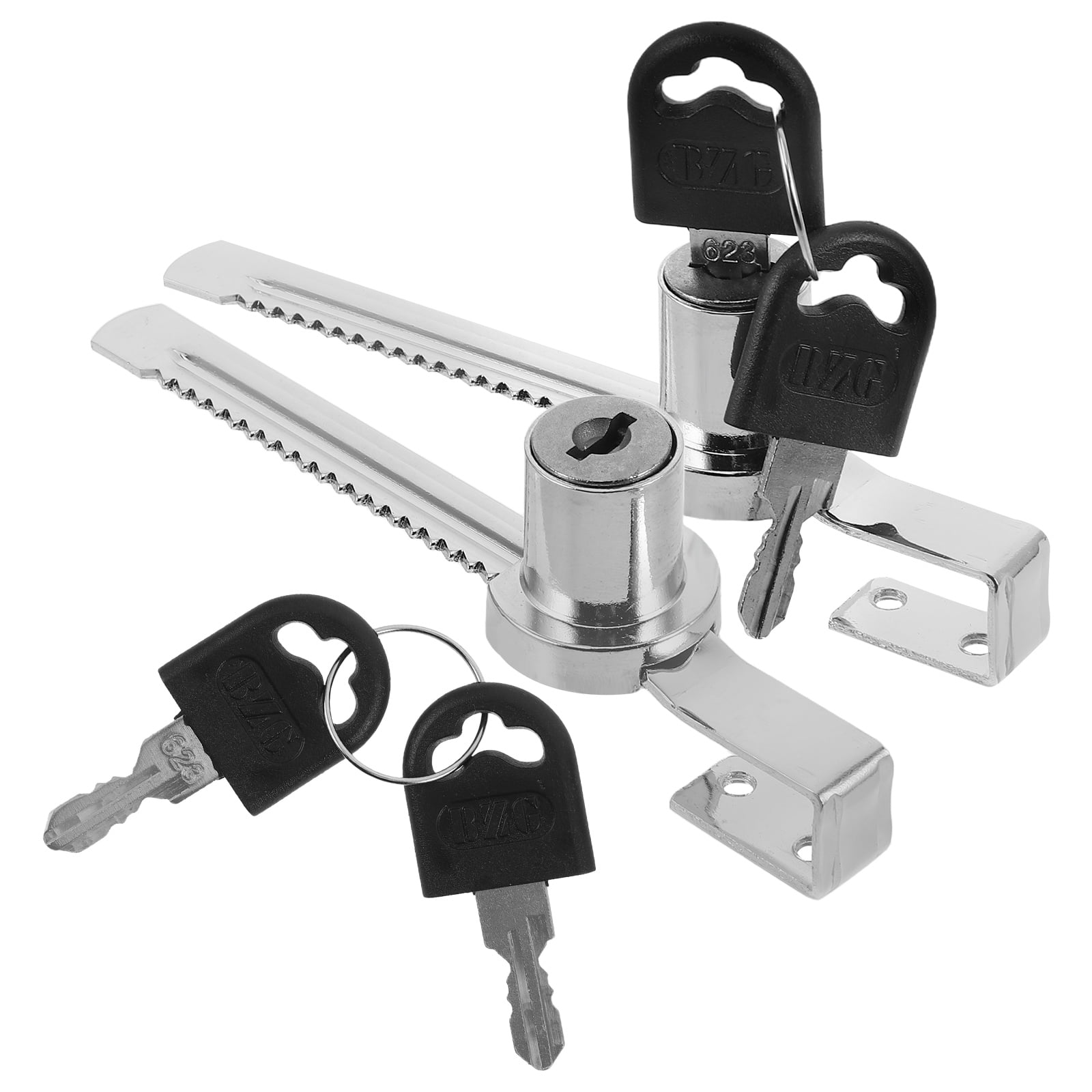 TAILTOSS 2Set Silver Iron Locks For Glass Cabinet Display Cases And ...