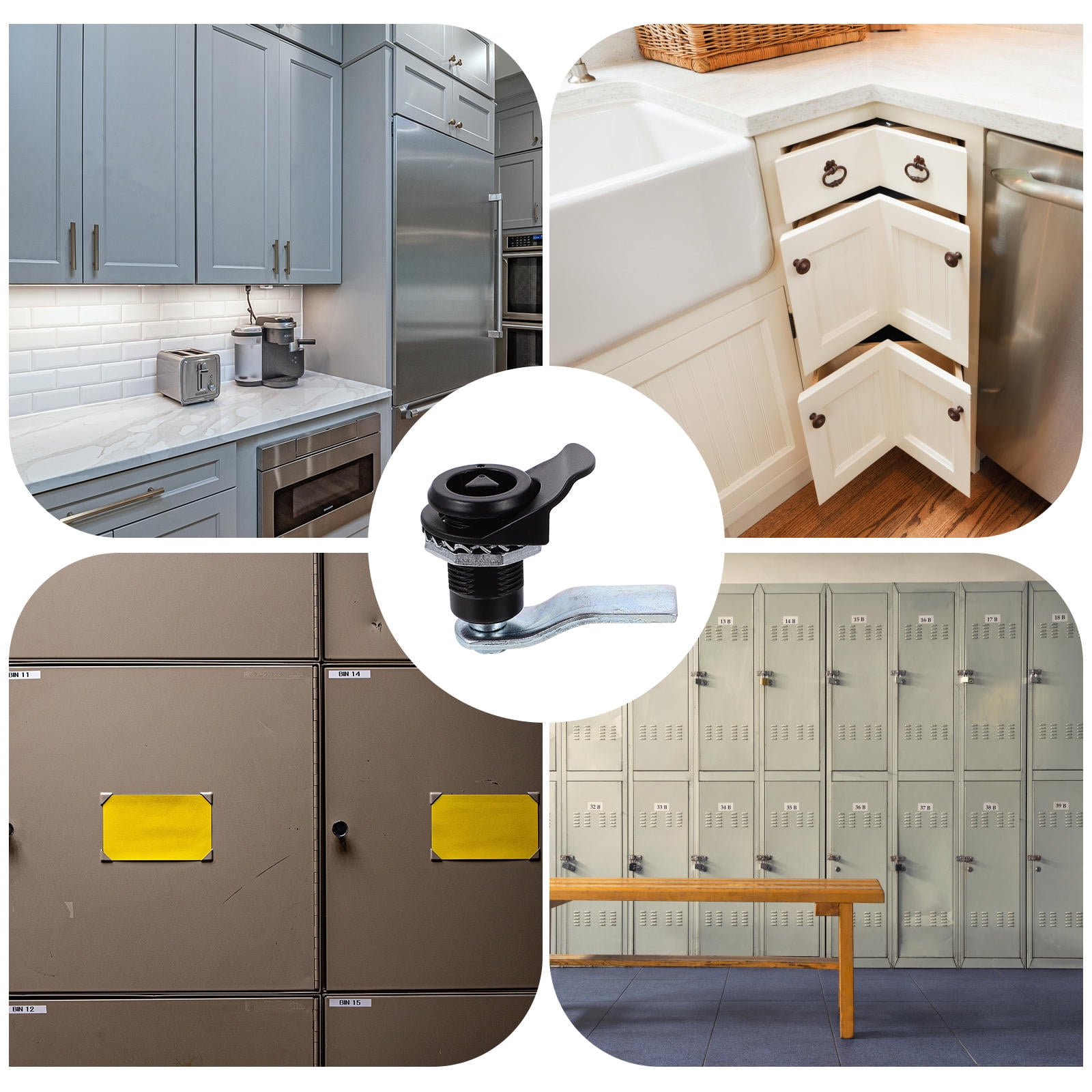 TAILTOSS 2Sets Triangle for Cabinets and Drawers Zinc Alloy Material ...