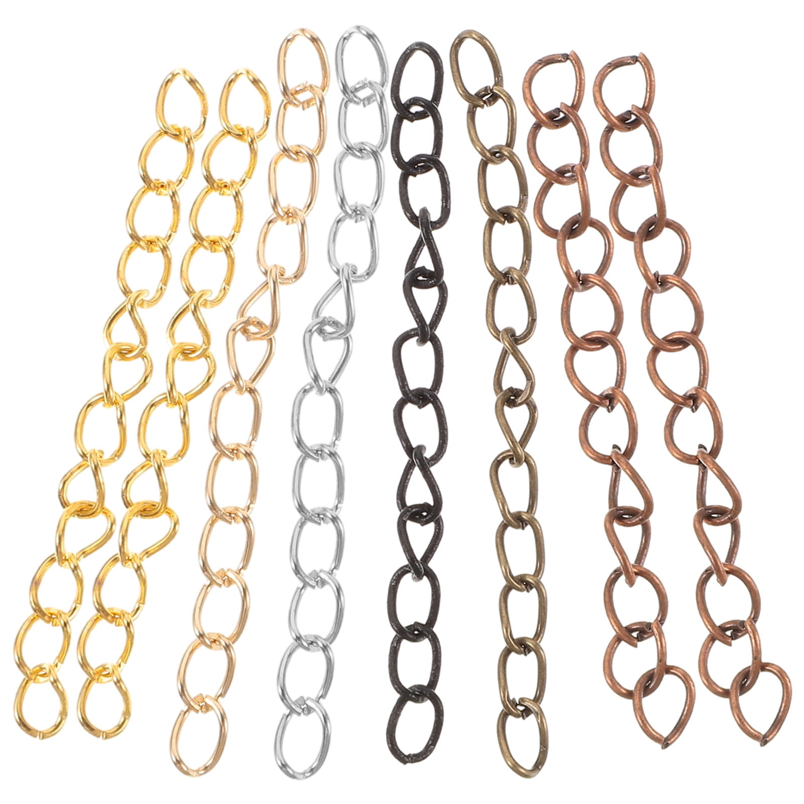 TAILTOSS 300Pcs Chains for Making Jewelry Assorted Color Iron Extension ...