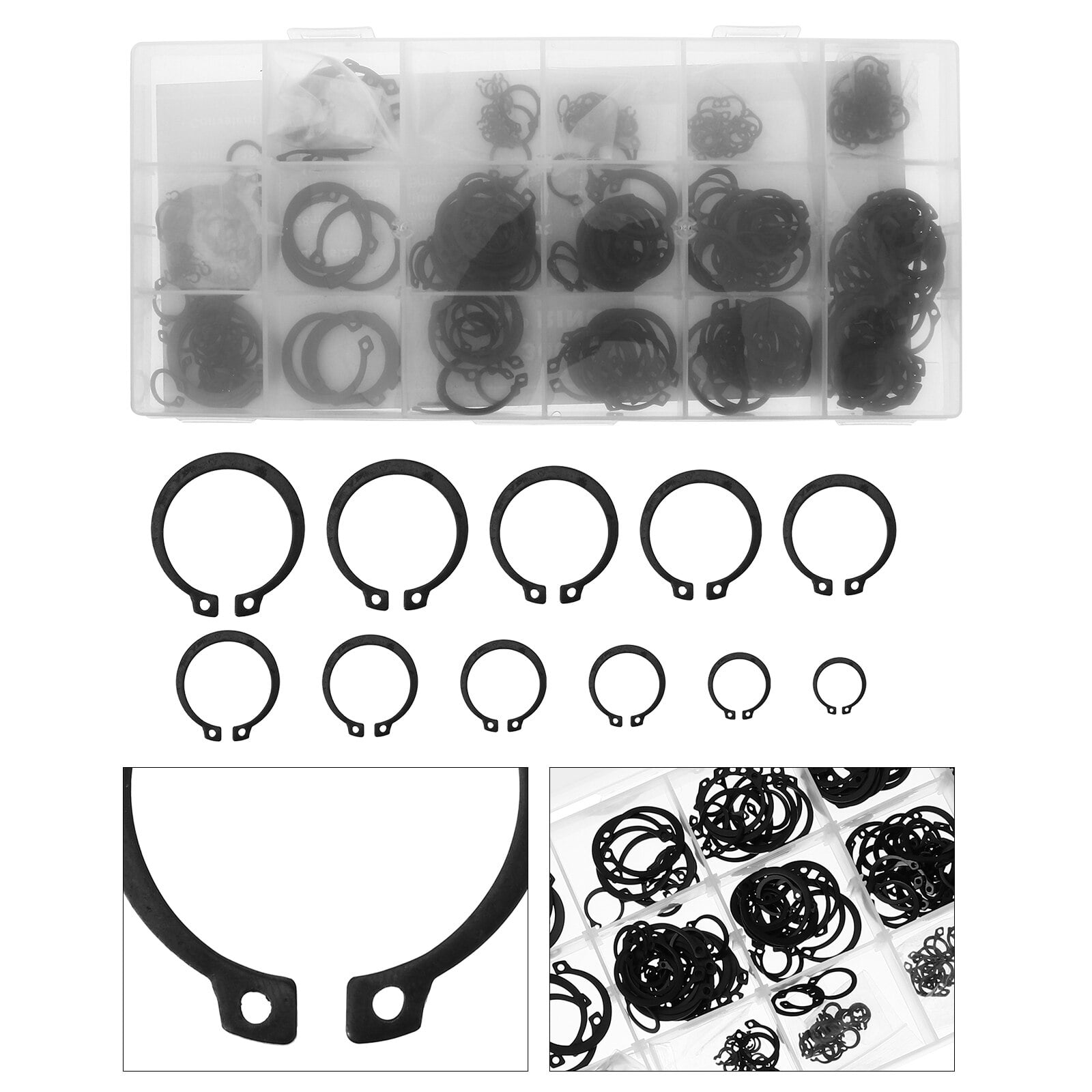 TAILTOSS 300Pcs Heavy Duty Metal C-Clamp Circlip Retaining Rings for ...