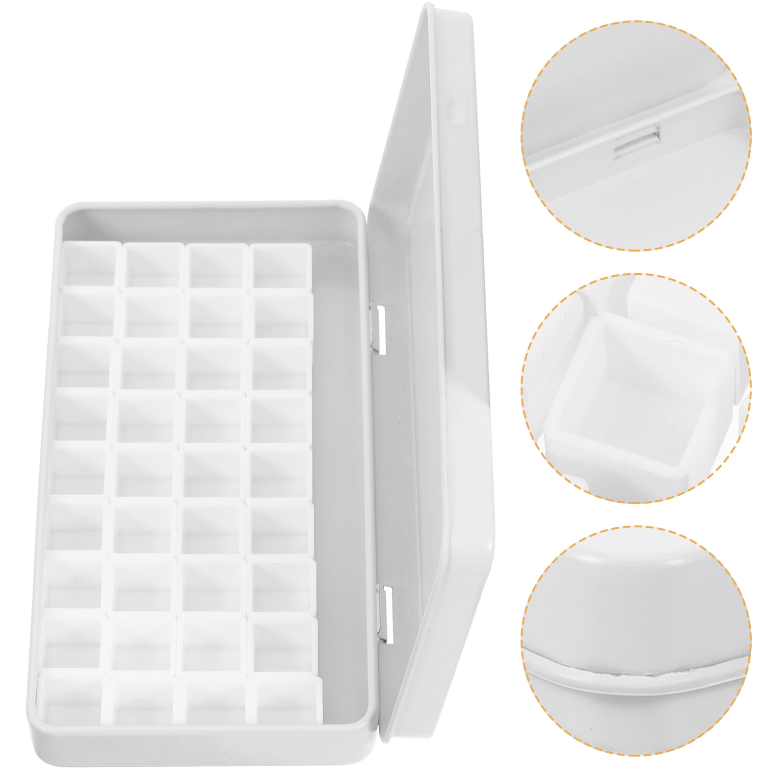 TAILTOSS 34Pcs Watercolor Paint Case White Rectangular for Paints and ...