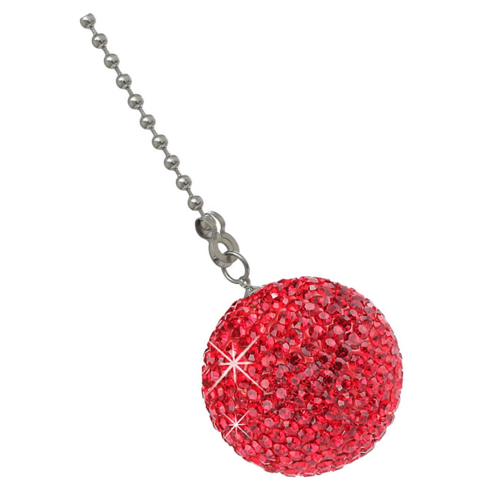 TAILTOSS 3Pack Ceiling Fan Pull Chain Red Rhinestone Beaded Ball 11.8X1 ...