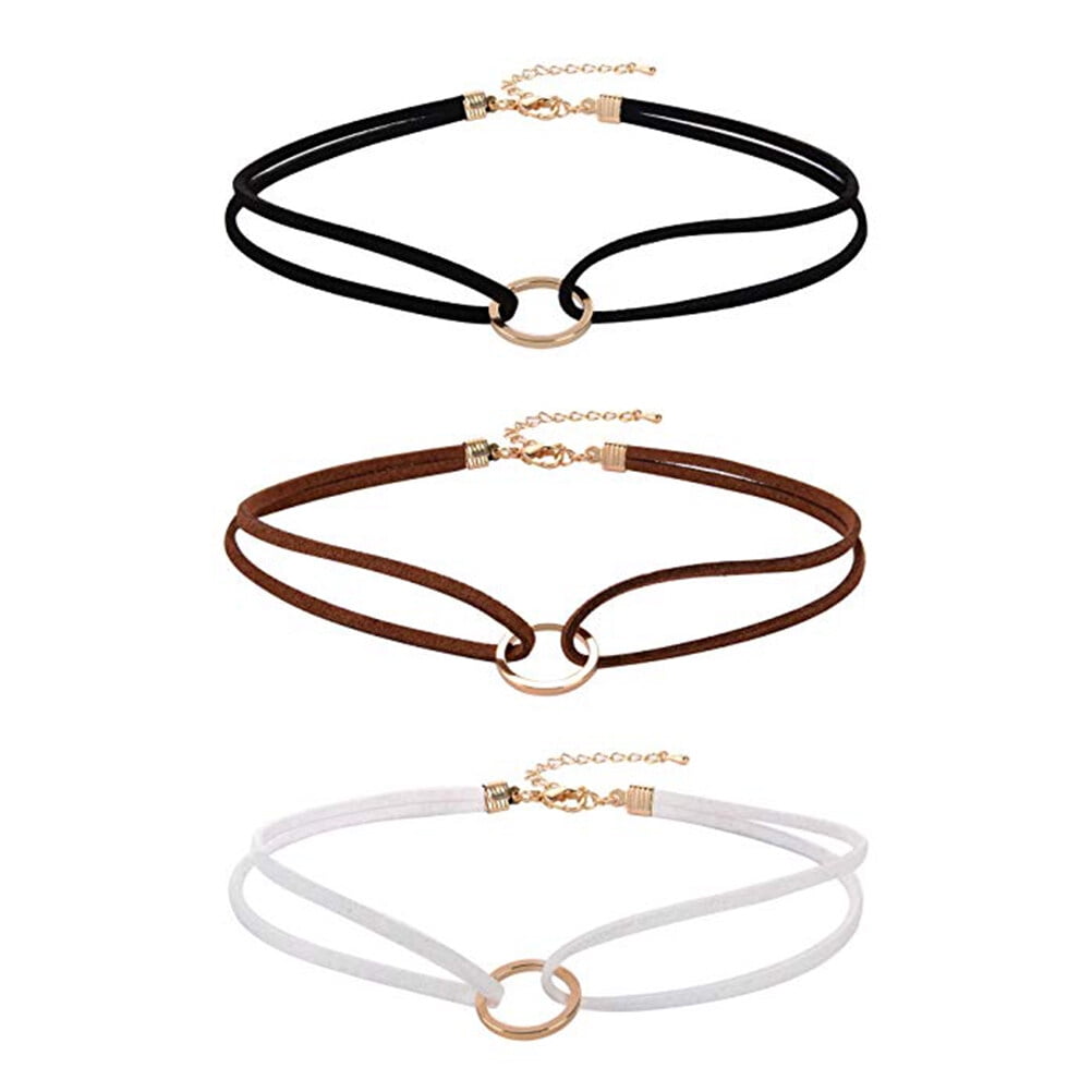 TAILTOSS 3Pack Necklaces White Alloy Circle Design for Beach Party ...