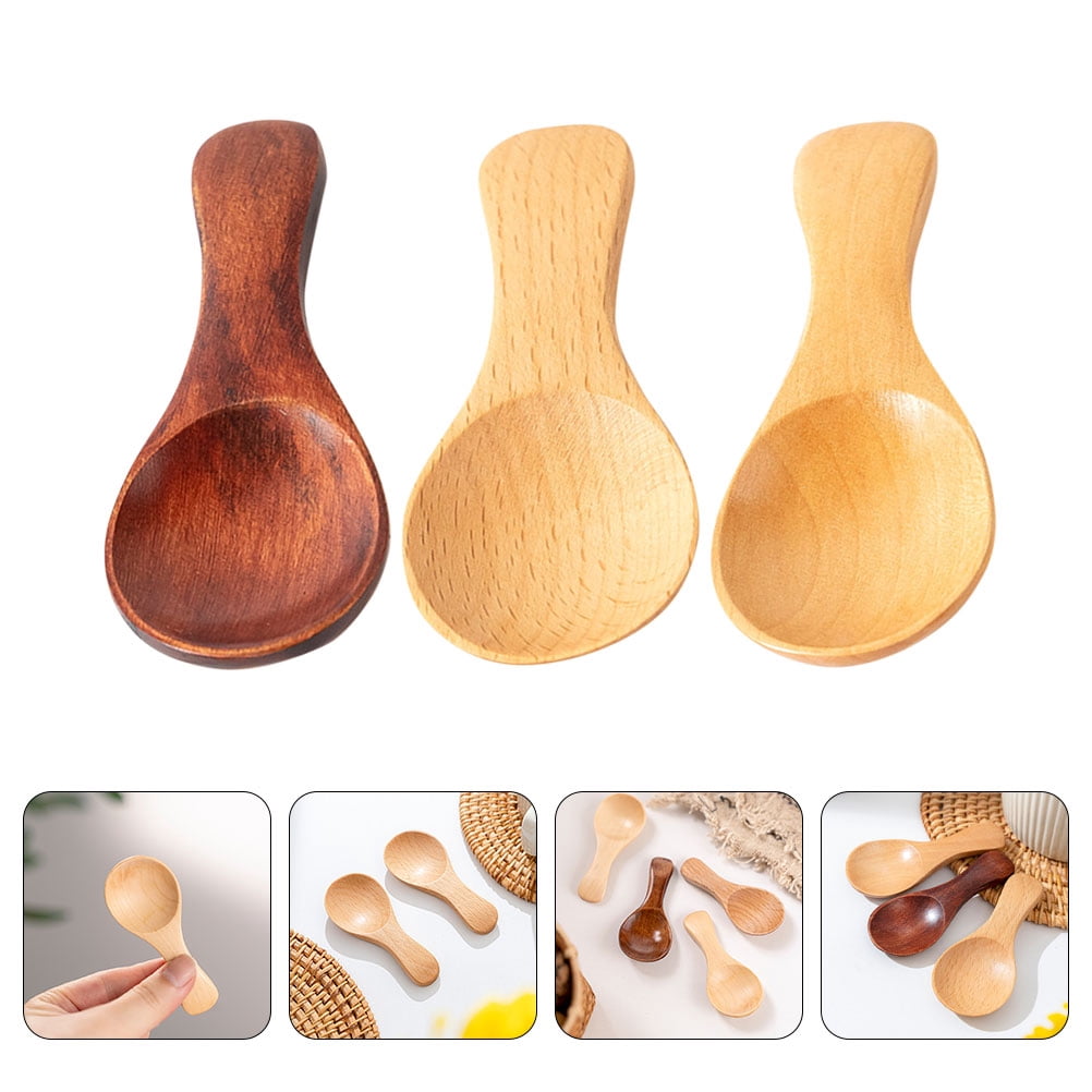 TAILTOSS 3Pack Small Wooden Spoon Compact Short Handle Kitchen Spice ...