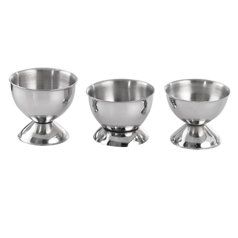 TAILTOSS 3Pcs Egg Cup Egg Beating Cup Modern Design Silver Stainless ...