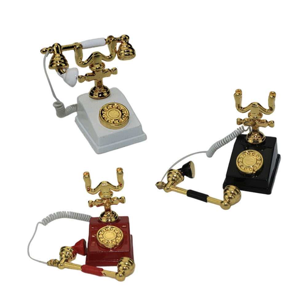 TAILTOSS 3Pcs Miniature Phone Model Vintage Mini House Accessories Doll ...