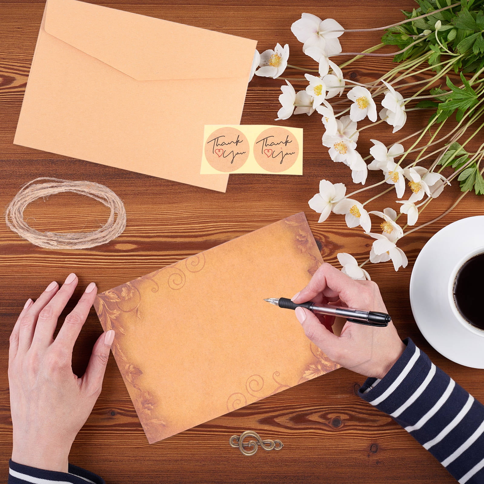 TAILTOSS 3Set Elegant Letter Writing Kits Paper Alloy Material 8.3x5 ...