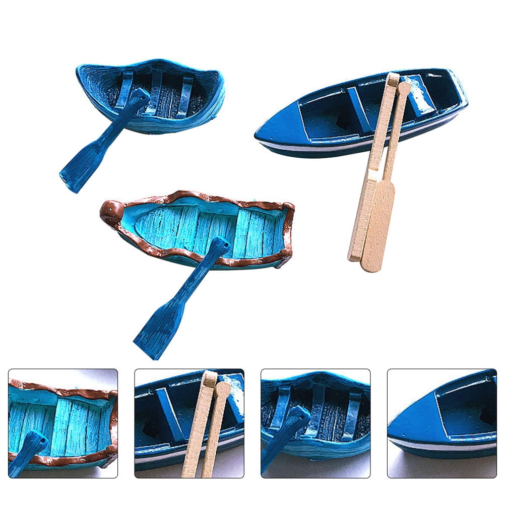 TAILTOSS 3Sets Small Boat Decor Resin Sailboat Miniature Design For ...