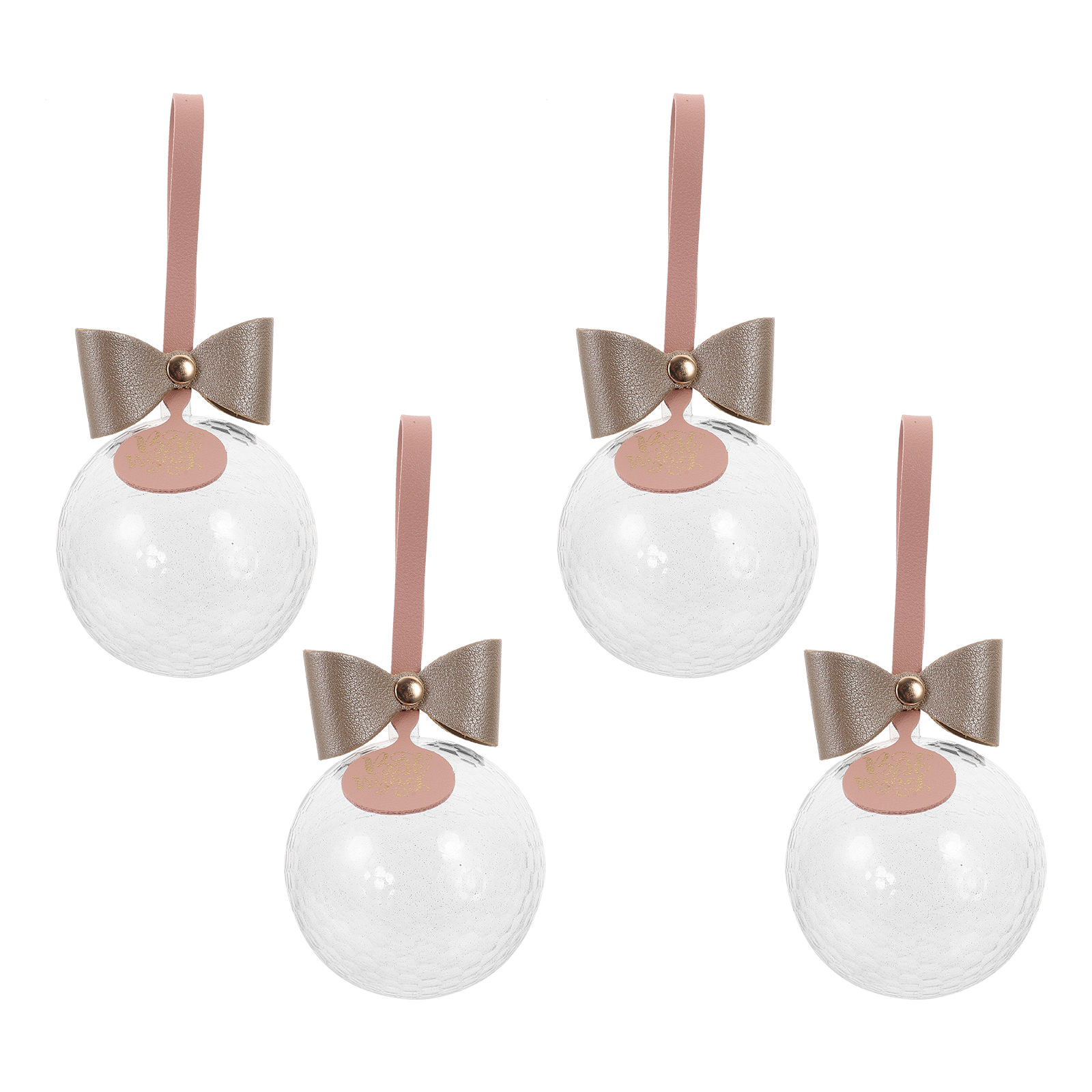 TAILTOSS 4Pcs Plastic Candy Case Round Ball Transparent Pink Gold for ...