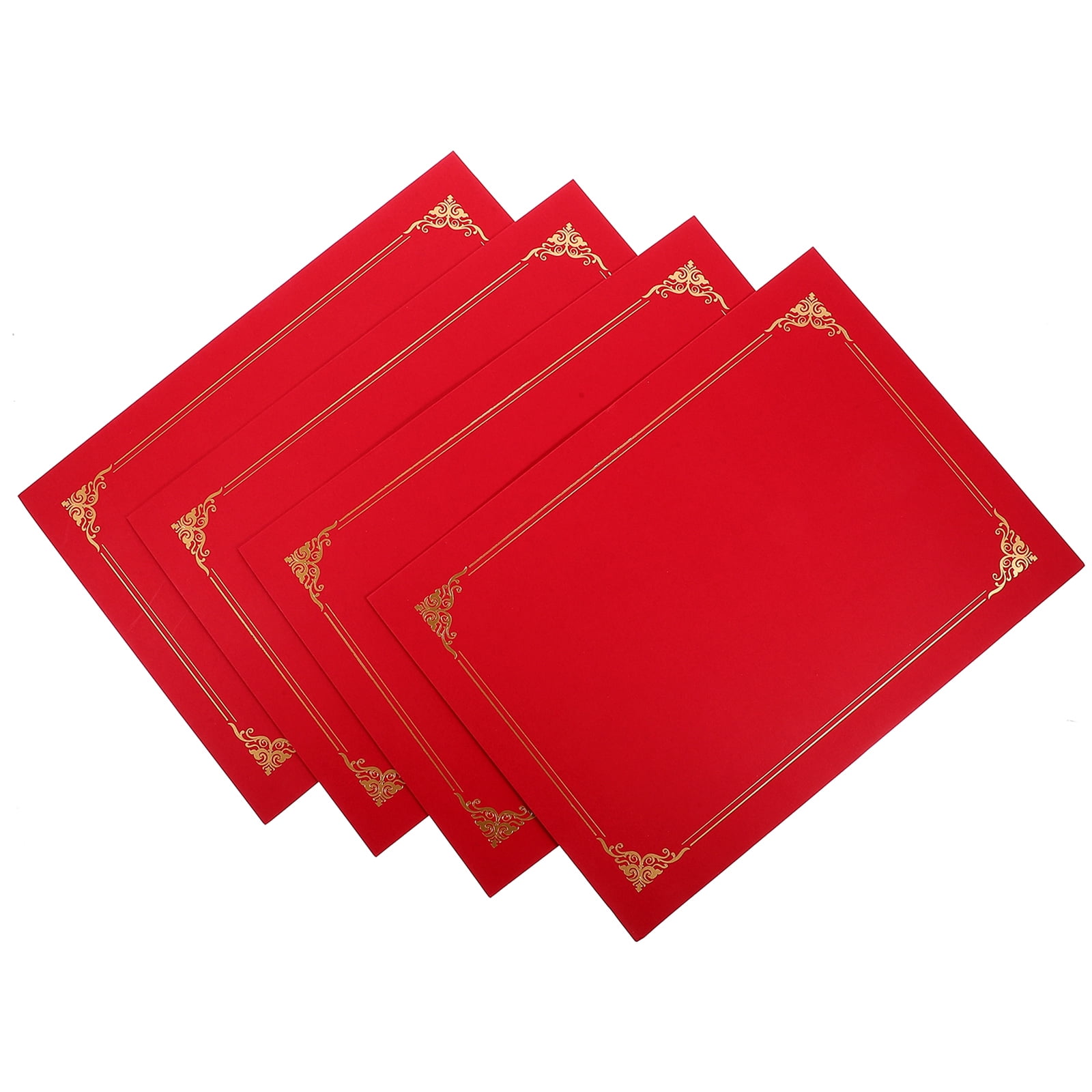 TAILTOSS Certificate Protective Cover Document Protector Red Paper 4Pcs ...