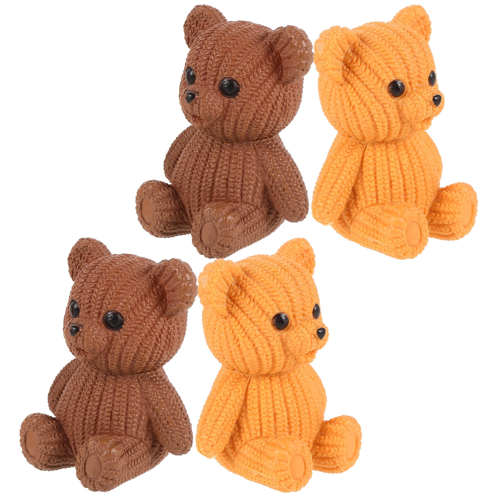 TAILTOSS 4Pcs Tiny Figurines Cute Bear Decorations Mini Bear Statue ...