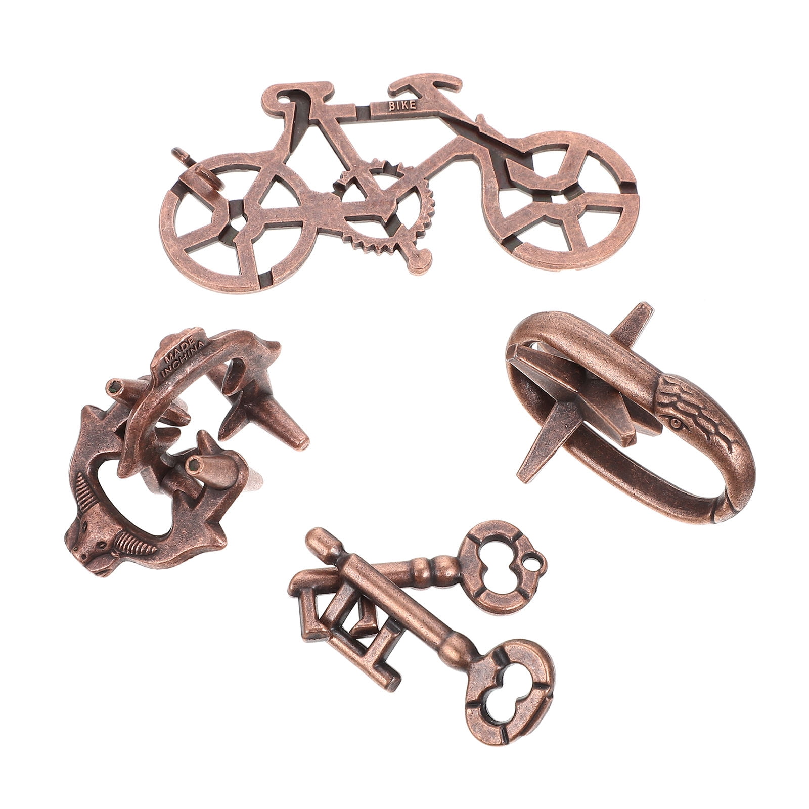 TAILTOSS 4Set Metal Brain Teaser Puzzles Varied Shapes Zinc Alloy ...